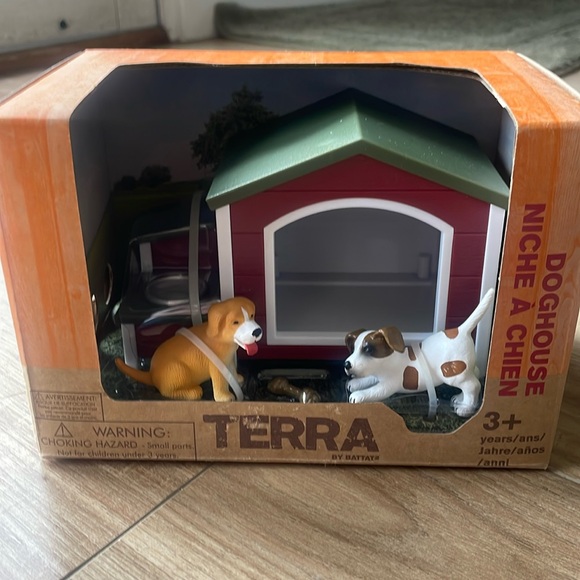 Toys | Battat Terra Doghouse Playset Includes Dog Bowl Bone New | Poshmark